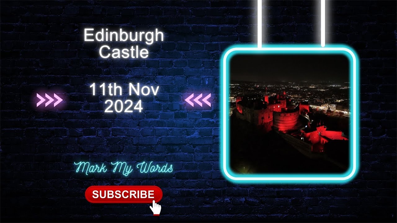Edinburgh Castle lit up for Remembrance Day - YouTube