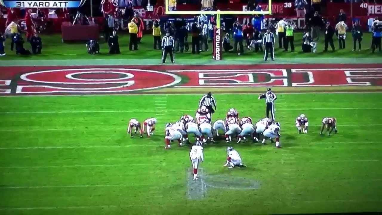 New York Giants vs 49ers winning field goal reacti - YouTube