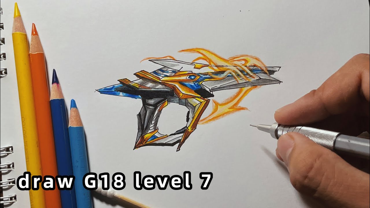 FREE FIRE How to Draw the New G18 Evolution of FREE FIRE | How to draw ...