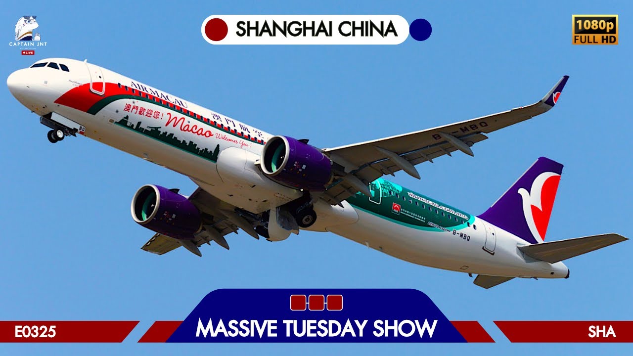 Shanghai Hongqiao Int'l Airport (SHA )🔴LIVE PLANE SPOTTING | E0325 ...