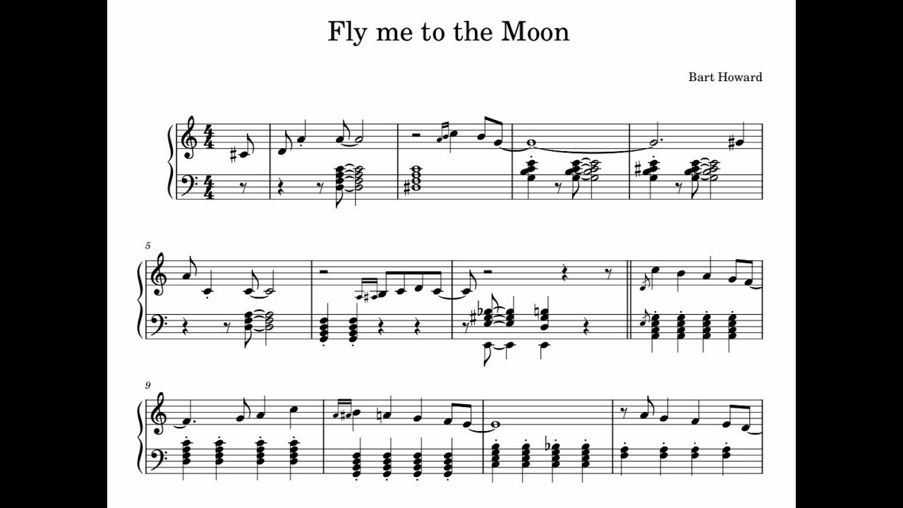 Fly me to the Moon - Easy PIano - YouTube