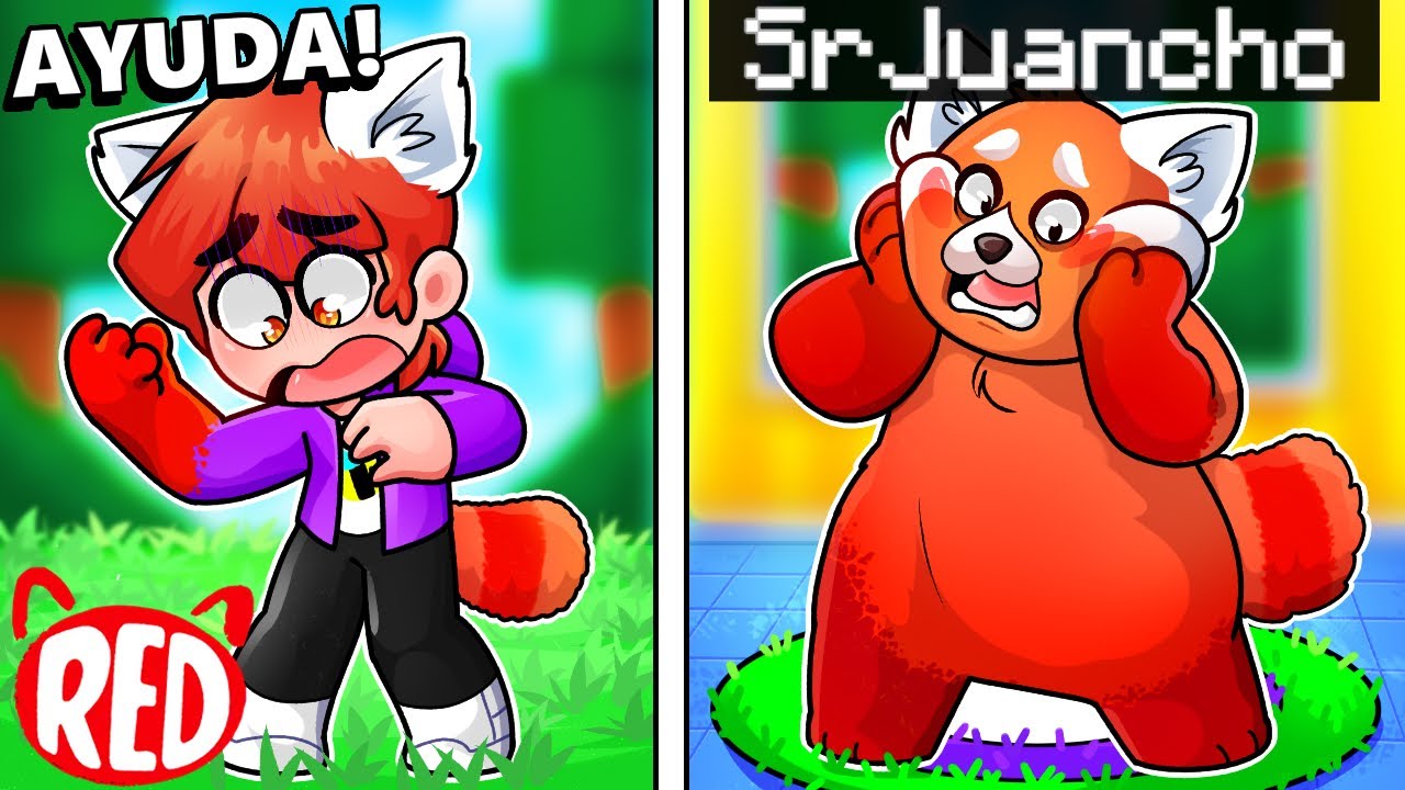¡ME CONVIERTO EN UN PANDA ROJO! 😱 TURNING RED EN MINECRAFT 🔴 SRJUANCHO ...