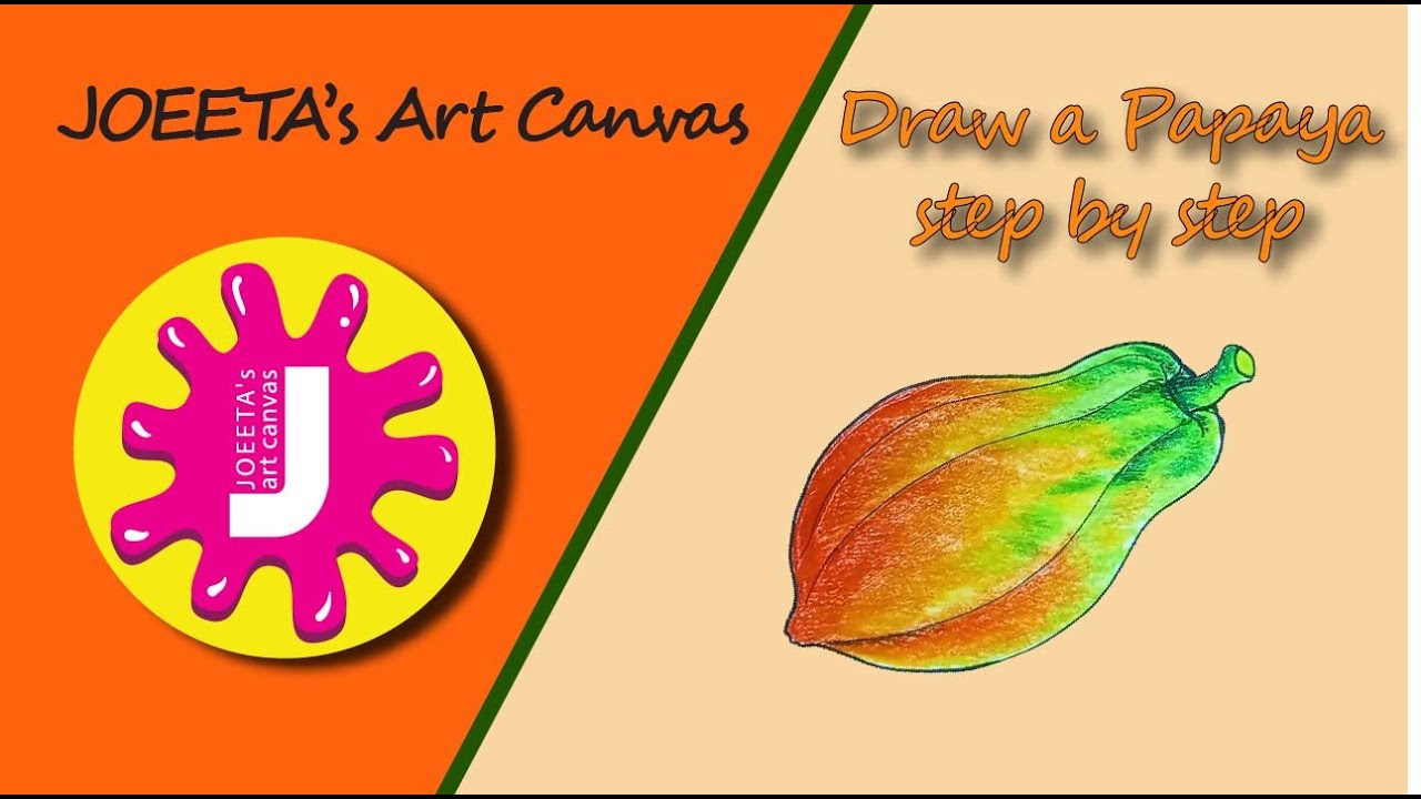 🖌️🌴 Master Papaya Sketching: Step-by-Step Drawing Guide with Colors ...