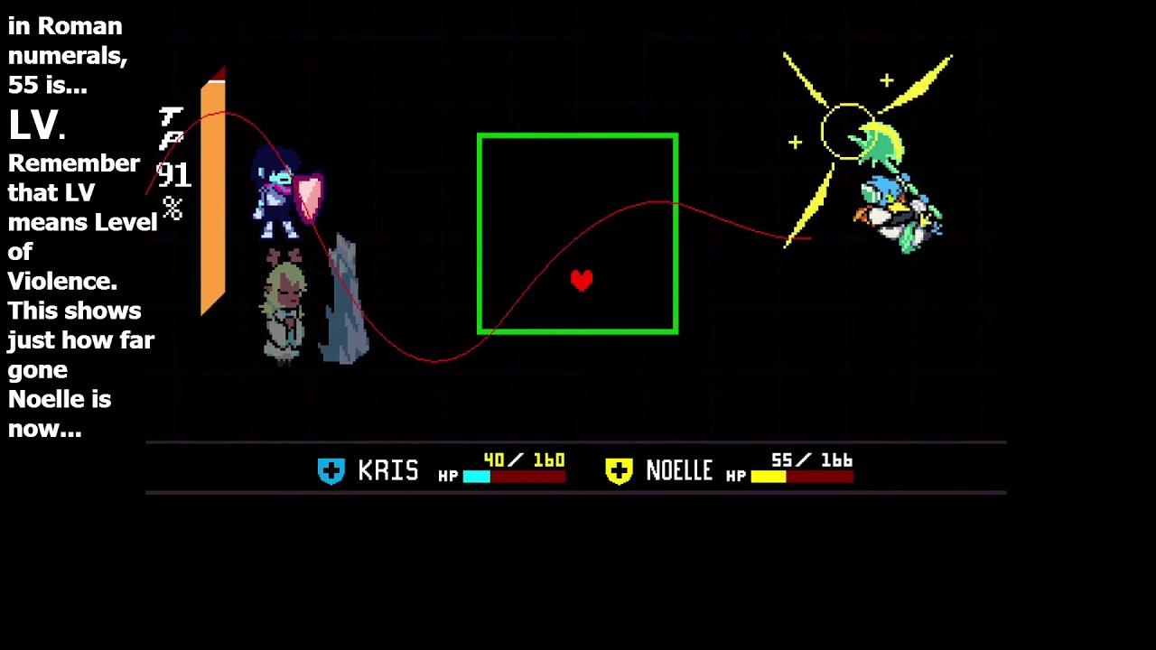 Why does Noelle's HP stop draining at 55 in the Snowgrave Berdly fight ...