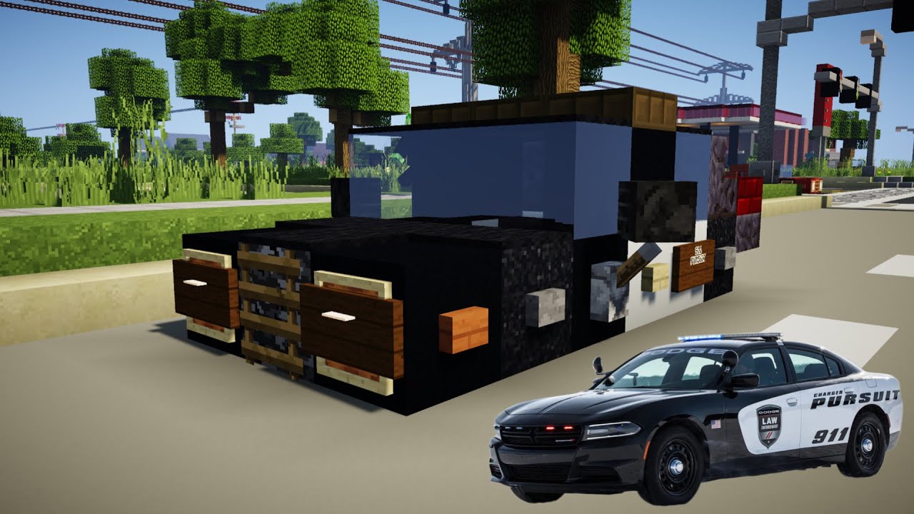 Minecraft Dodge Charger Police Car Tutorial - YouTube