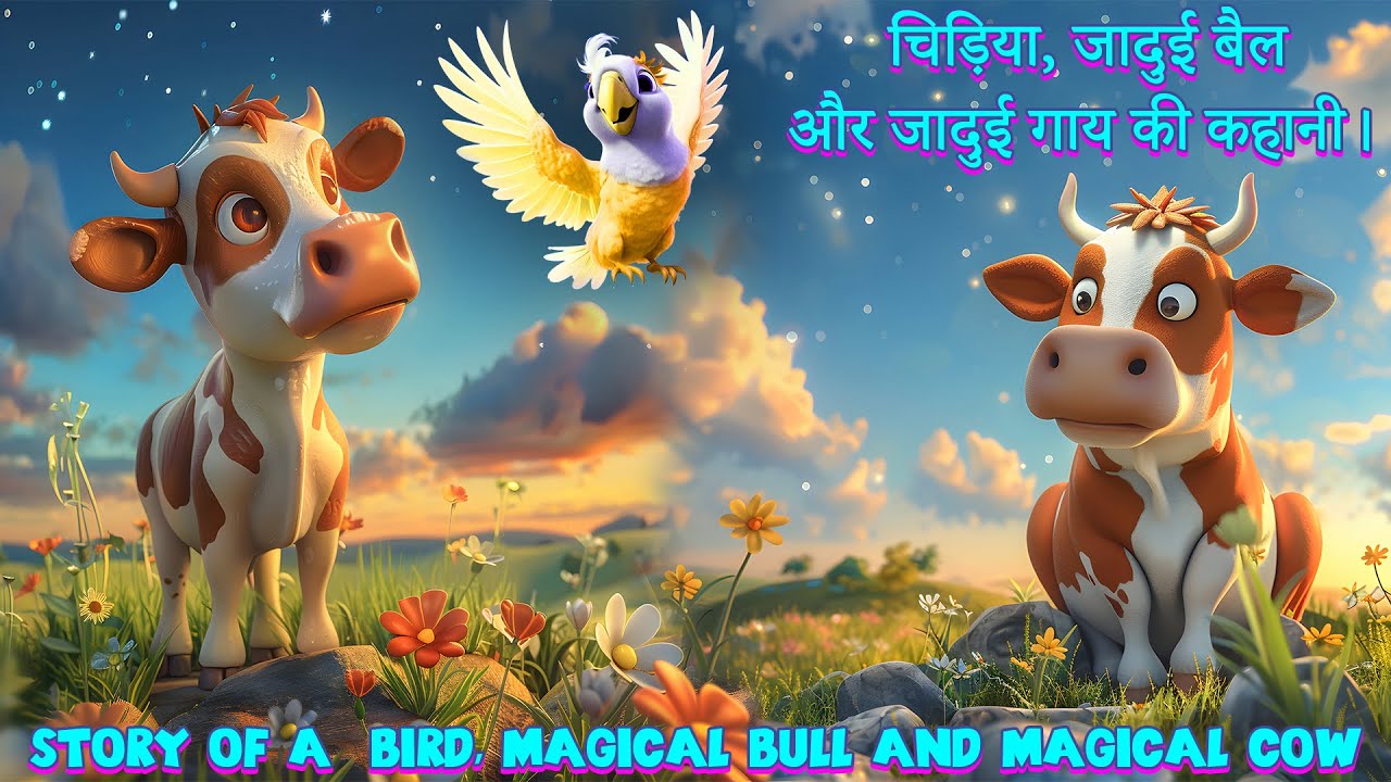 #story of a Bird, Magical Bull and Magical Cow l चिड़िया, जादुई बैल और ...