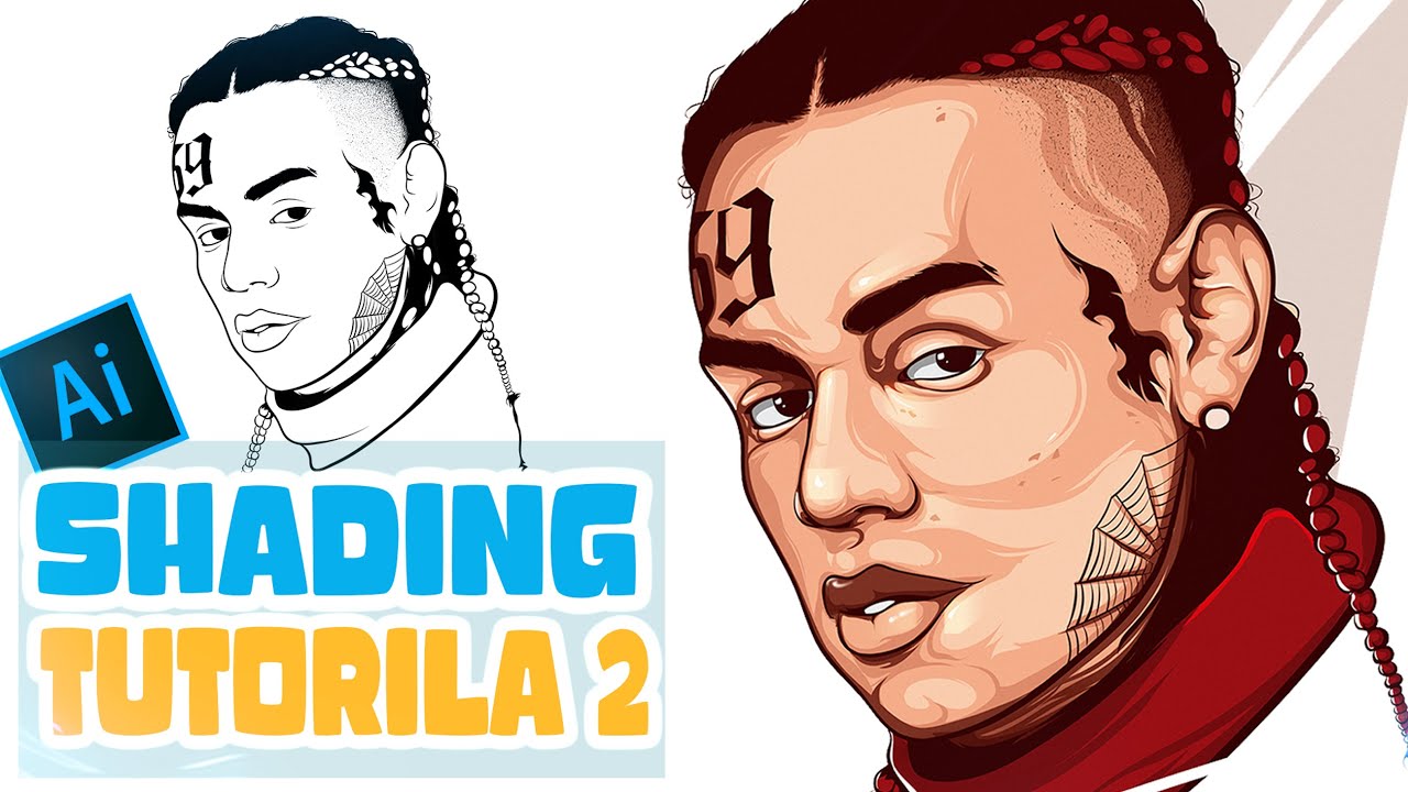 PART 2 .coloring shading vector art.vector portrait.adobe illustrator ...