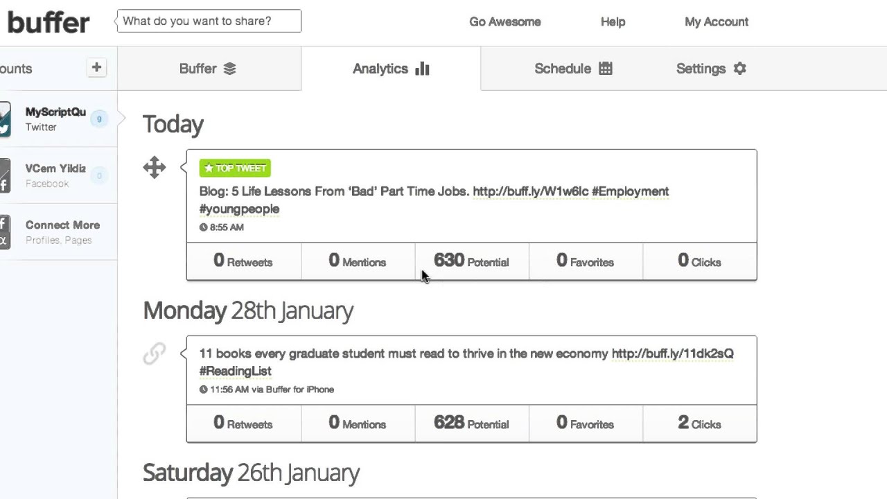 1. Getting Started with Buffer App - DashBoard Introduction - YouTube