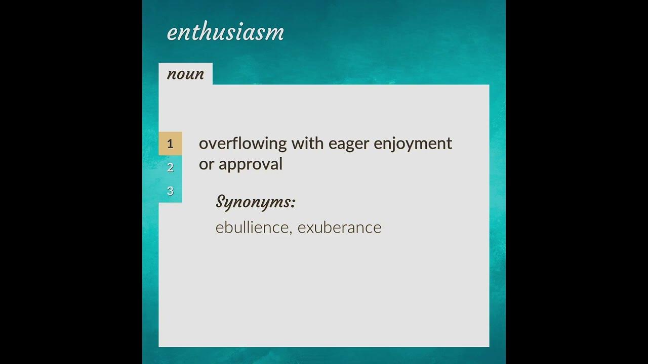 Enthusiasm Meaning Of Enthusiasm YouTube enthusiasm-meaning-of-enthusiasm-youtube