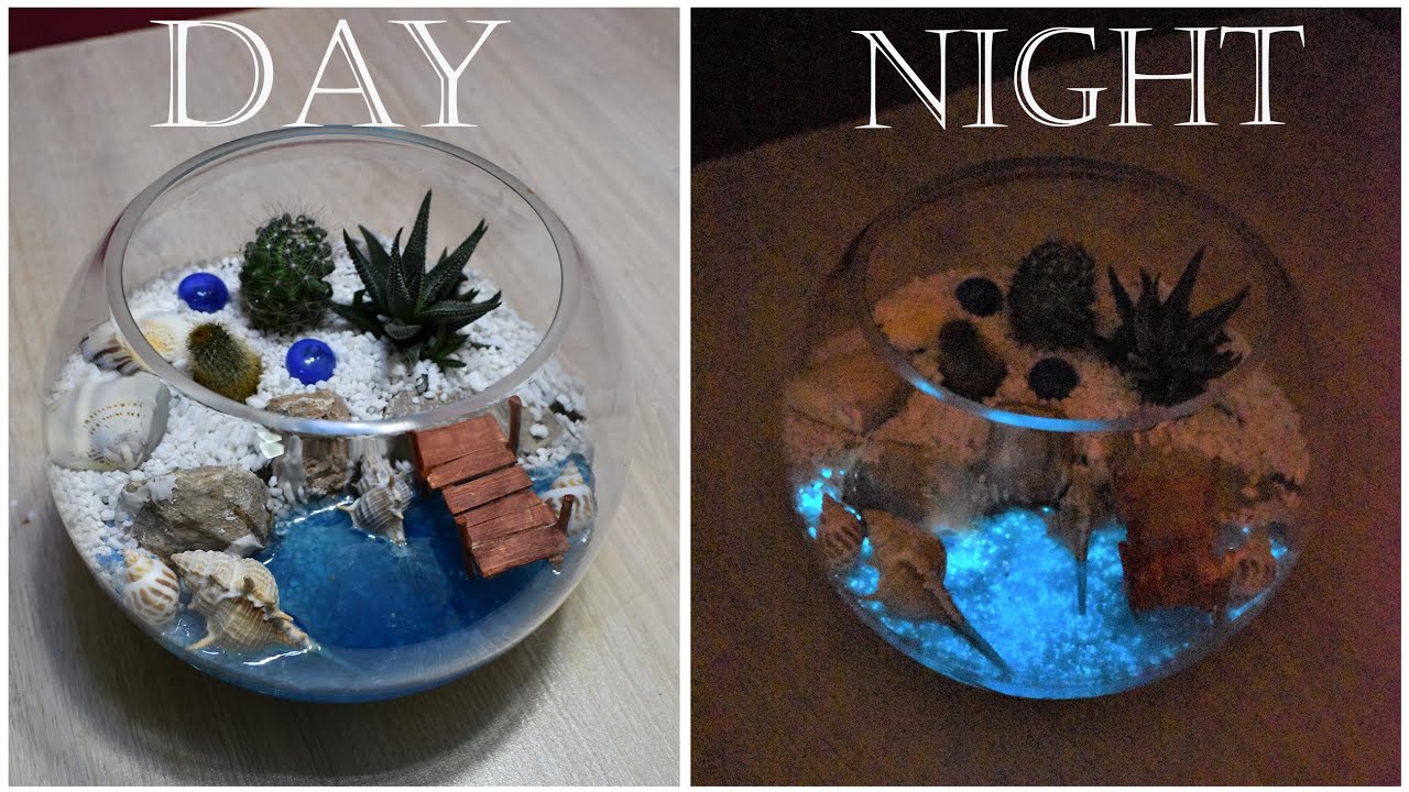 How to make terrarium that Glow in the dark - YouTube