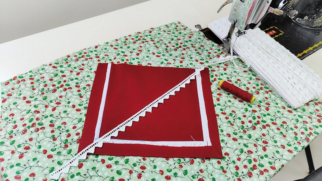 New Square Neck Design Cutting and Stitching | Neck Design with Lace ...
