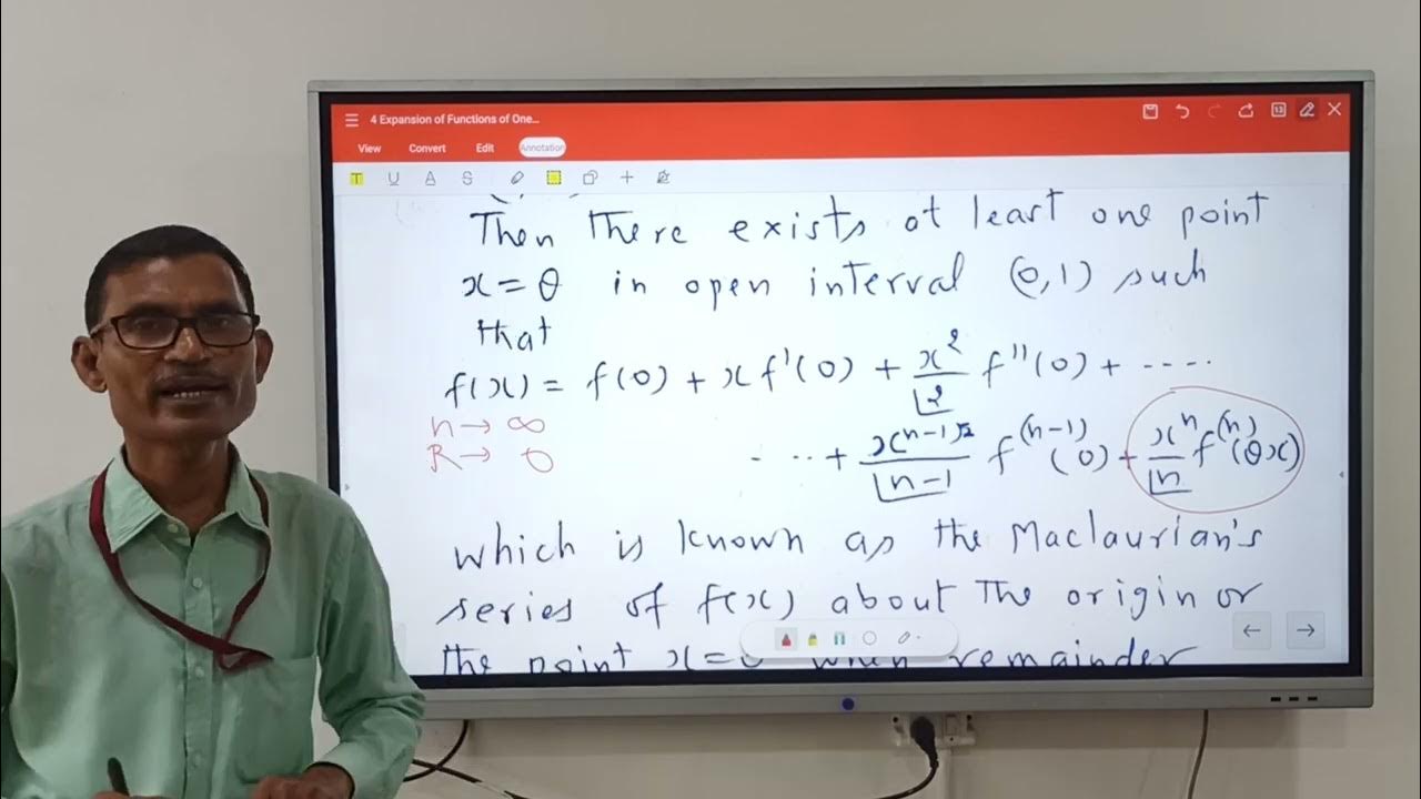LECT-02-MACLAURIAN'S AND TAYLOR'S EXPANSION OF FUNCTIONS OF ONE VARIABLE - YouTube