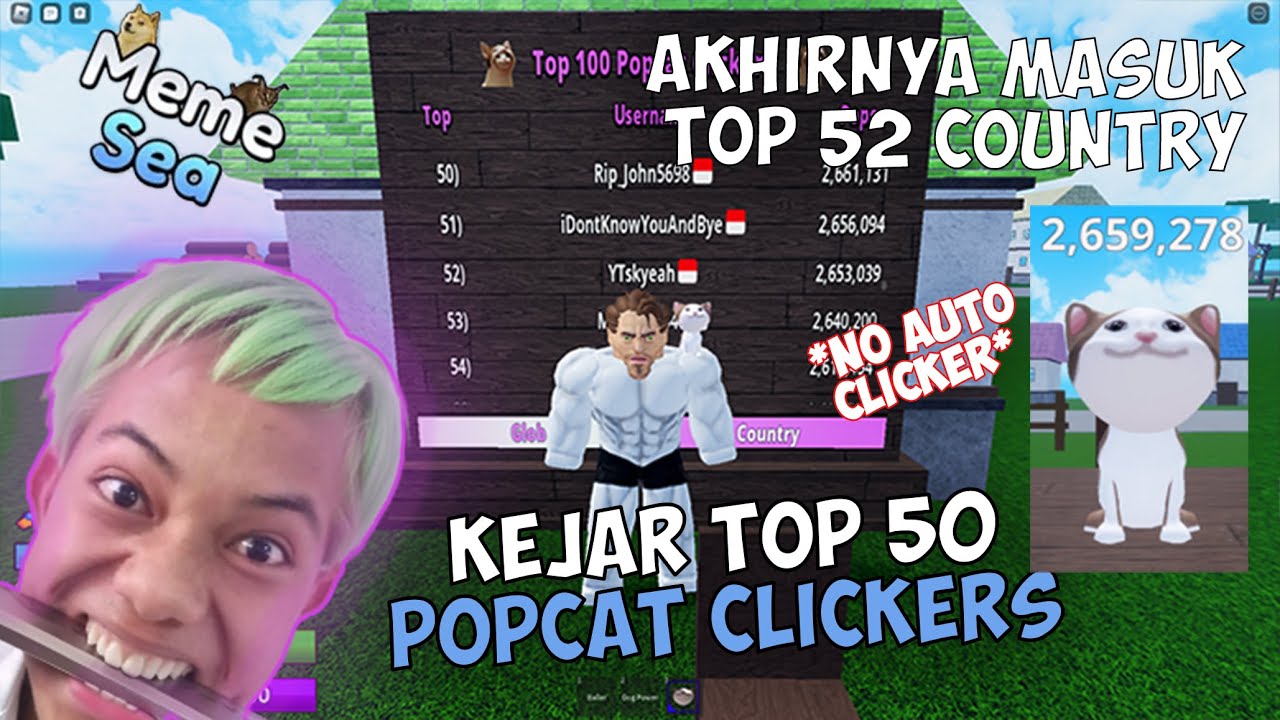live meme sea roblox | kejar top 1 popcat clicker di meme sea #3 - indonesia - YouTube