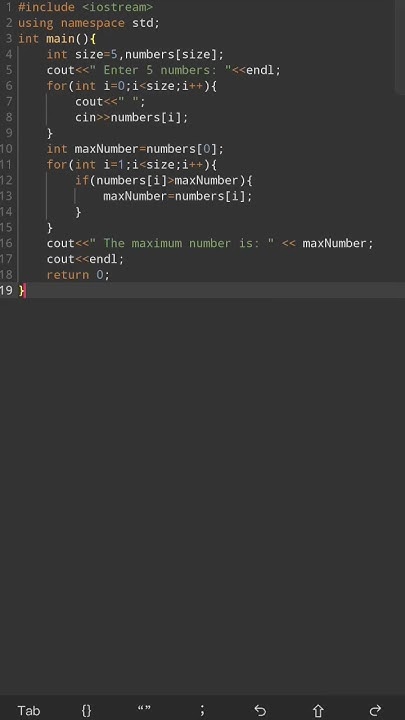 c++ code to find the max number which you enter using array #cpp #tech #viral #coding # ...