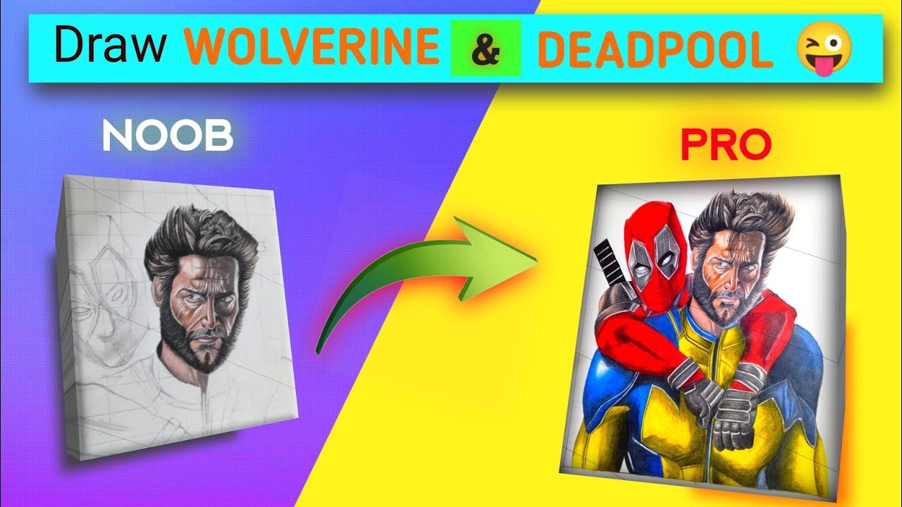 How to draw realistic drawing of Wolverine and Deadpool 👍👍 | How to ...