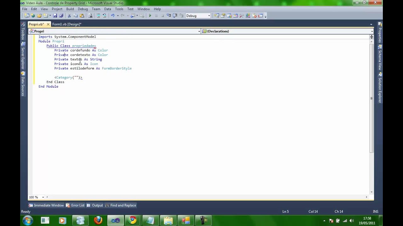 Vídeo Aula - Visual Basic - Controle de property grid - YouTube