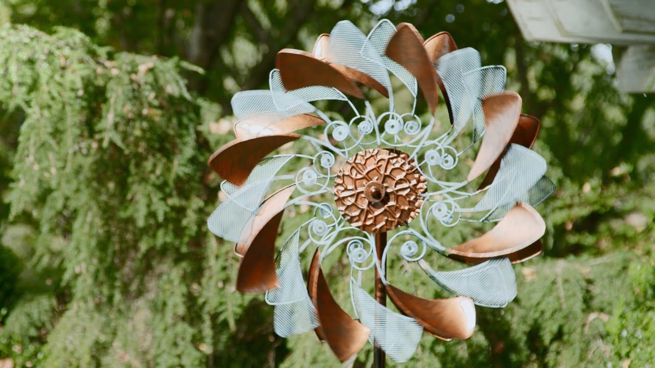 Bronze Metal & Mesh Wind Spinner - YouTube