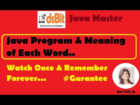 Tutorial5 | Java Program | Meaning Of Each Word | Watch Once & Remember Forever | 100% Guarantee ...