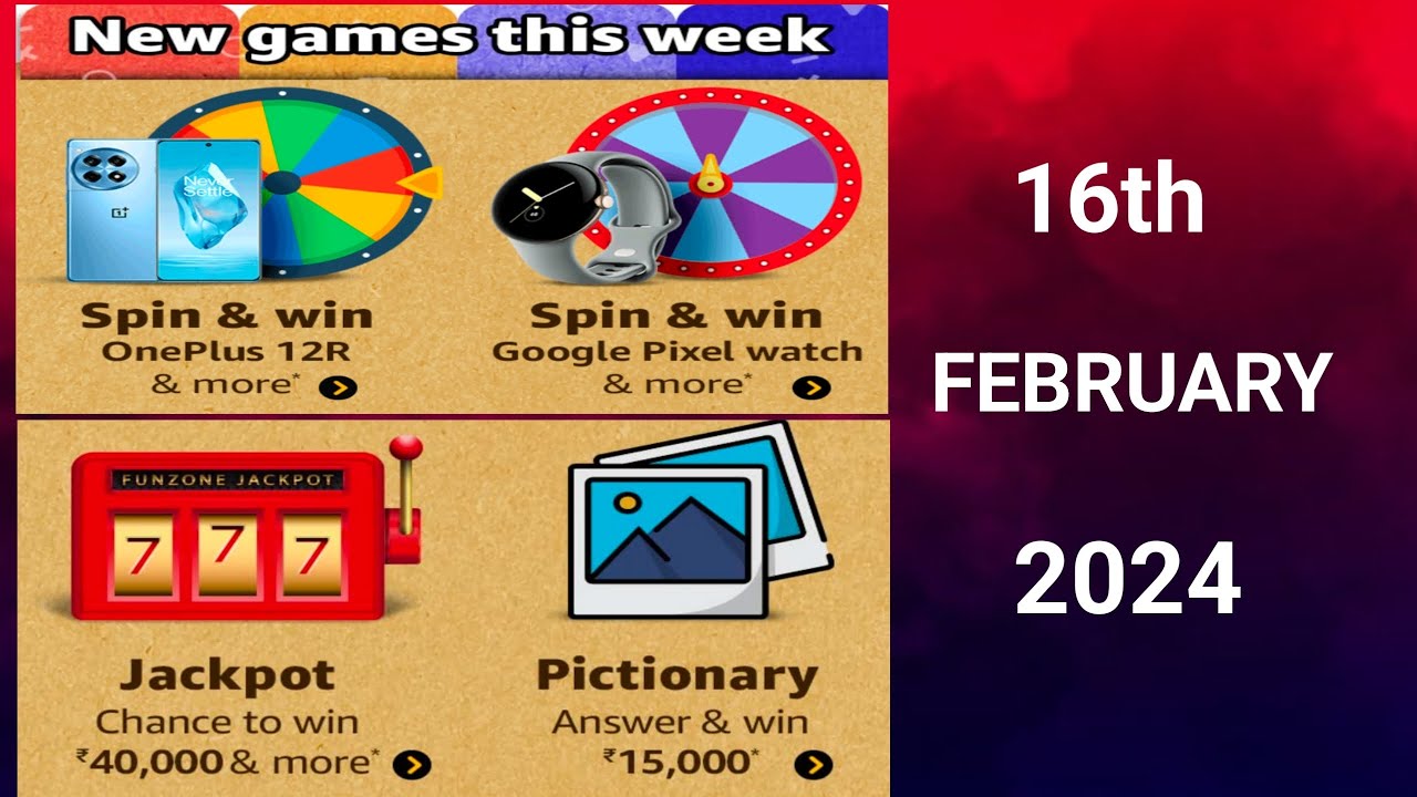Amazon New Games This Week Quiz Answers Today | Funzone | Spin And Win ...
