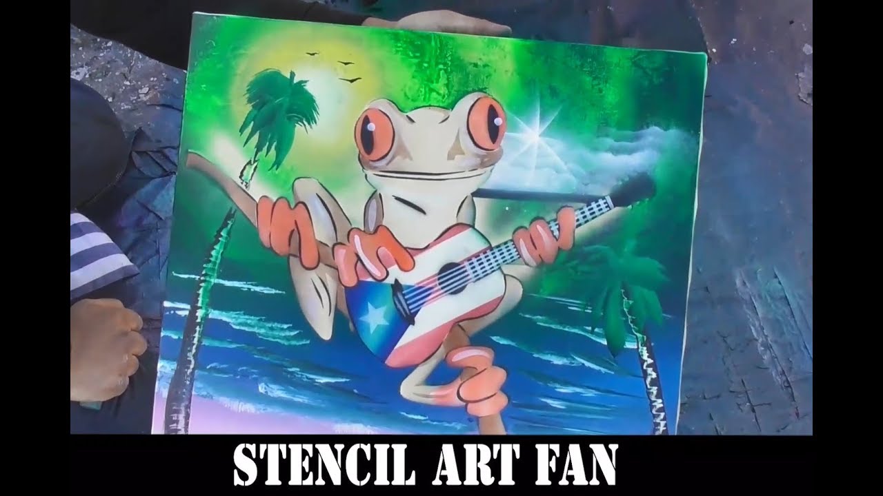 Puerto Rico Flog (STENCIL ART) - YouTube