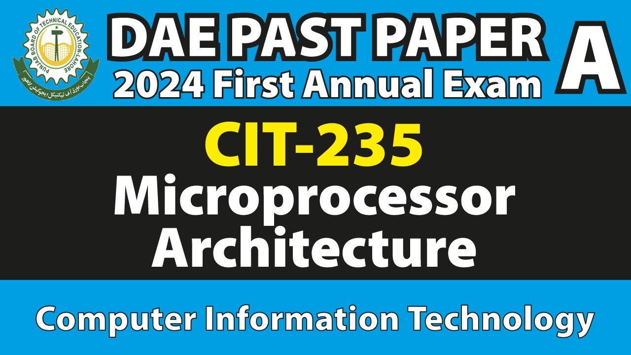 PBTE DAE CIT 235 Microprocessor Architecture PAPER A Past Paper 2024 ...
