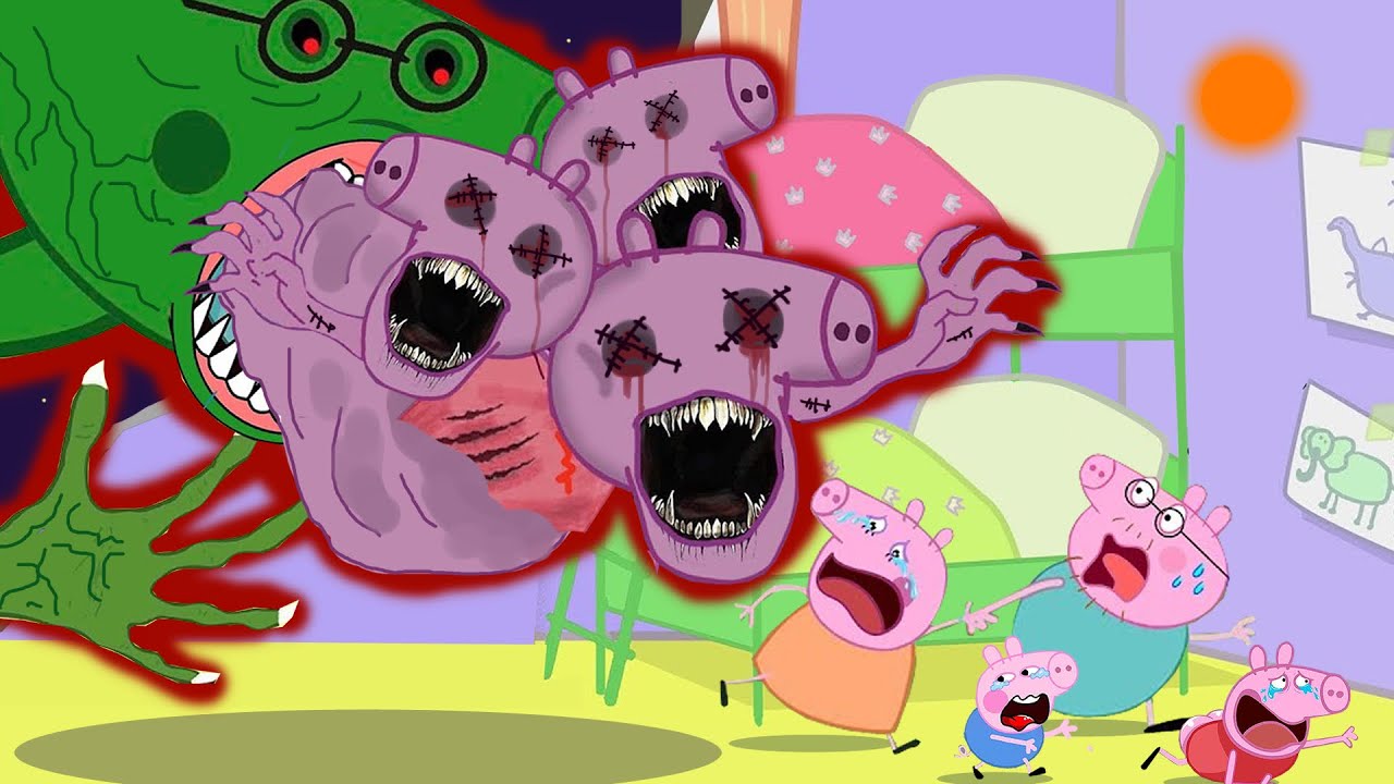 Zombie Apocalypse, Three headed Zombie appeared in Peppa's bedroom🧟‍♀️ ...