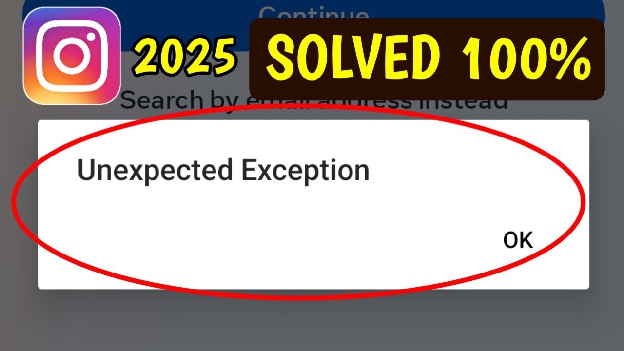 Instagram Unexpected Exception Problem Unexpected Exception Instagram Problem Solve Youtube