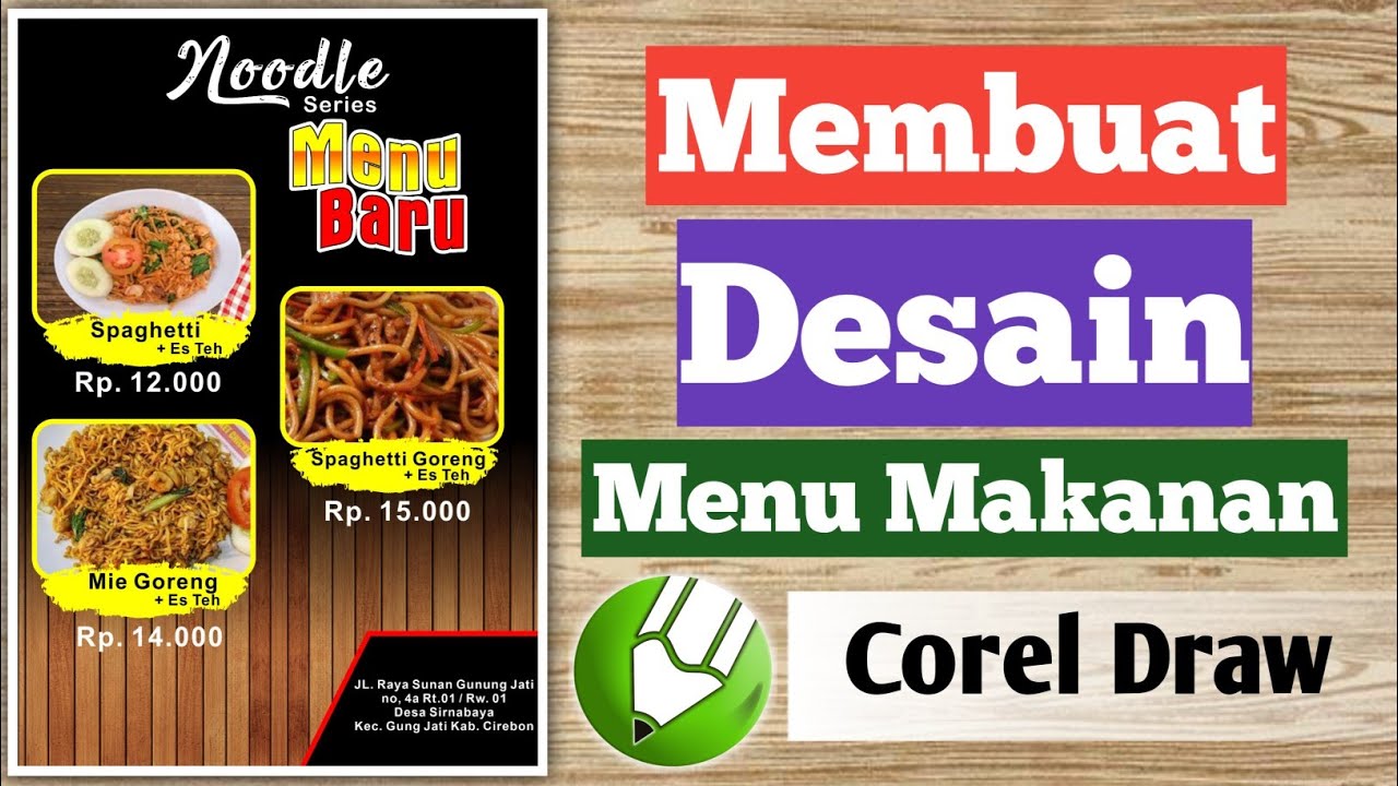 TUTORIAL COREL DRAW INDONESIA || MEMBUAT DESAIN MENU MAKANAN - YouTube