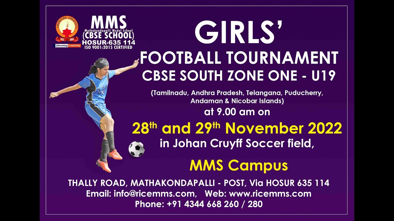 GIRLS’ FOOTBALL TOURNAMENT CBSE - YouTube
