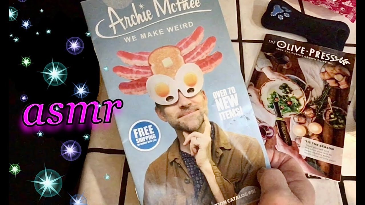 Quiet ASMR whisper 🎧 Browsing Archie McPhee & The Olive Press Mail ...