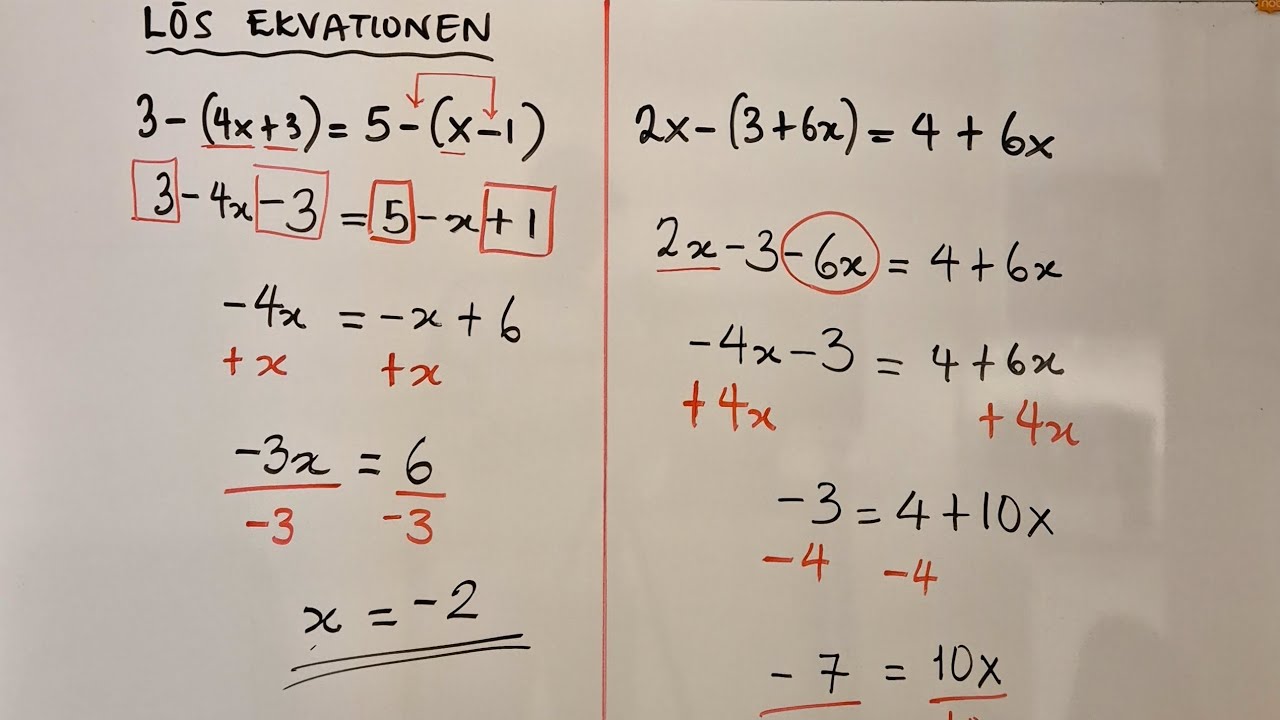 Ekvationer. Matte 1b - YouTube