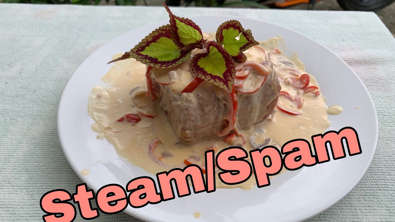 Steam/Spam with white sauce - YouTube