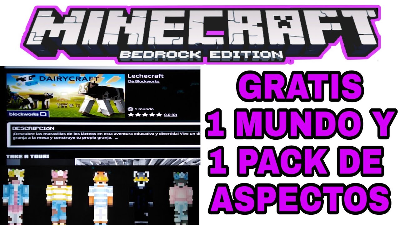 GRATIS UN MUNDO Y PACK DE ASPECTOS para MINECRAFT BEDROCK 31/3/2021 ...