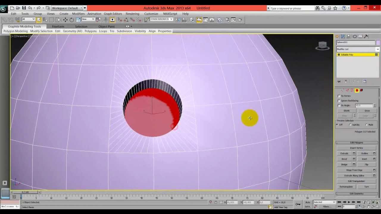 Circular holes in 3ds max without turbo smooth - YouTube