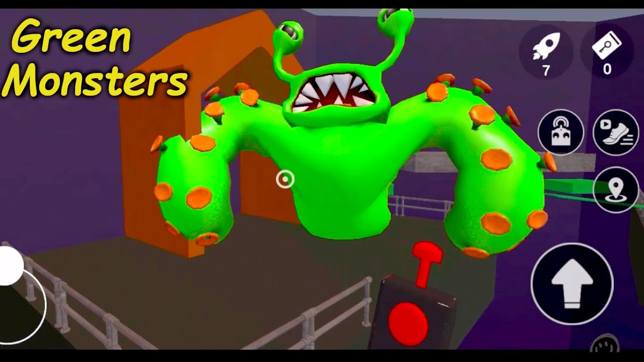 All Green Monster BOSSES + JUMP SCARES! Full gameplay ending (Green ...