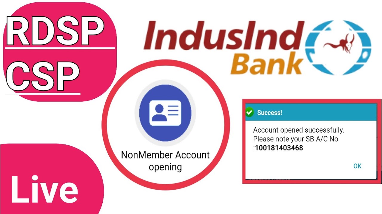 How to open account | rdsp csp| indusind bank account | in 2022 .tech ...