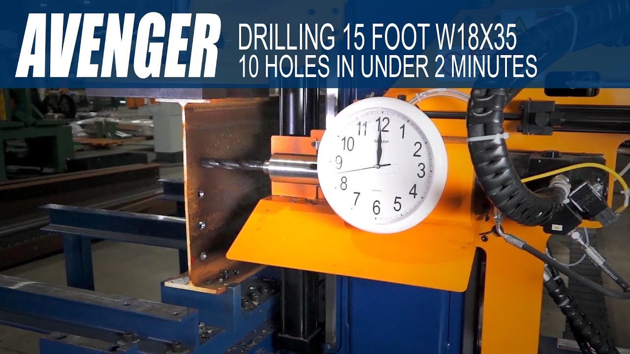 Ocean Avenger CNC Drill Line - Drilling 10 holes under 2 min in W18x35 ...