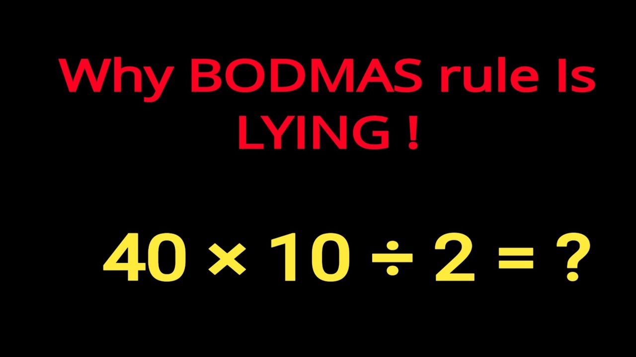 A Nice Math Problem - Why BODMAS rule is LYING | Maths Challenge ...