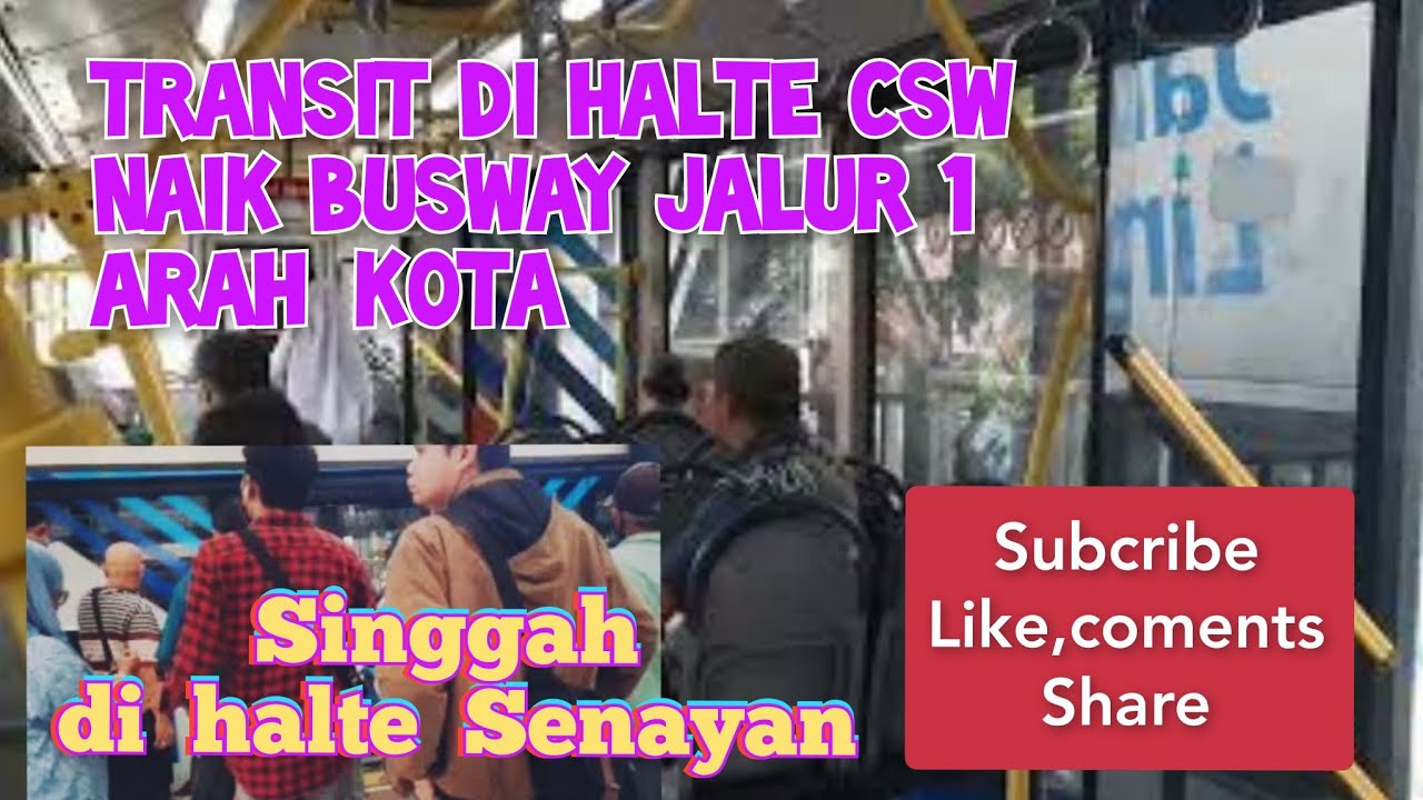 Perjalanan dalam busway jalur satu arah KOTA singgah di halte SENAYAN ...