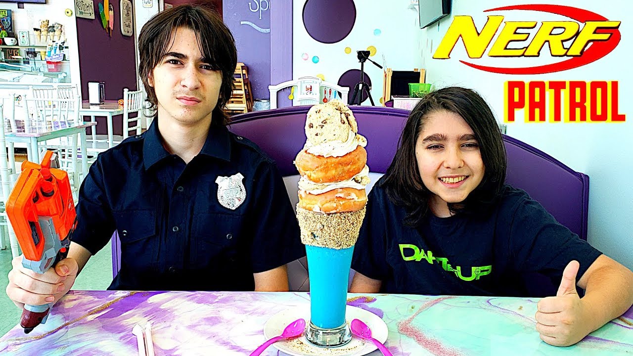 Nerf Patrol and the Mega Milkshake Battle! - YouTube