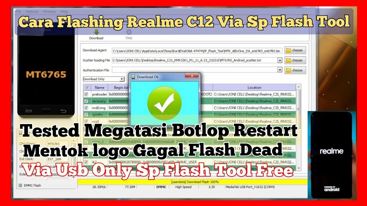 Flash firmware realme C12 via sp flash tool - YouTube