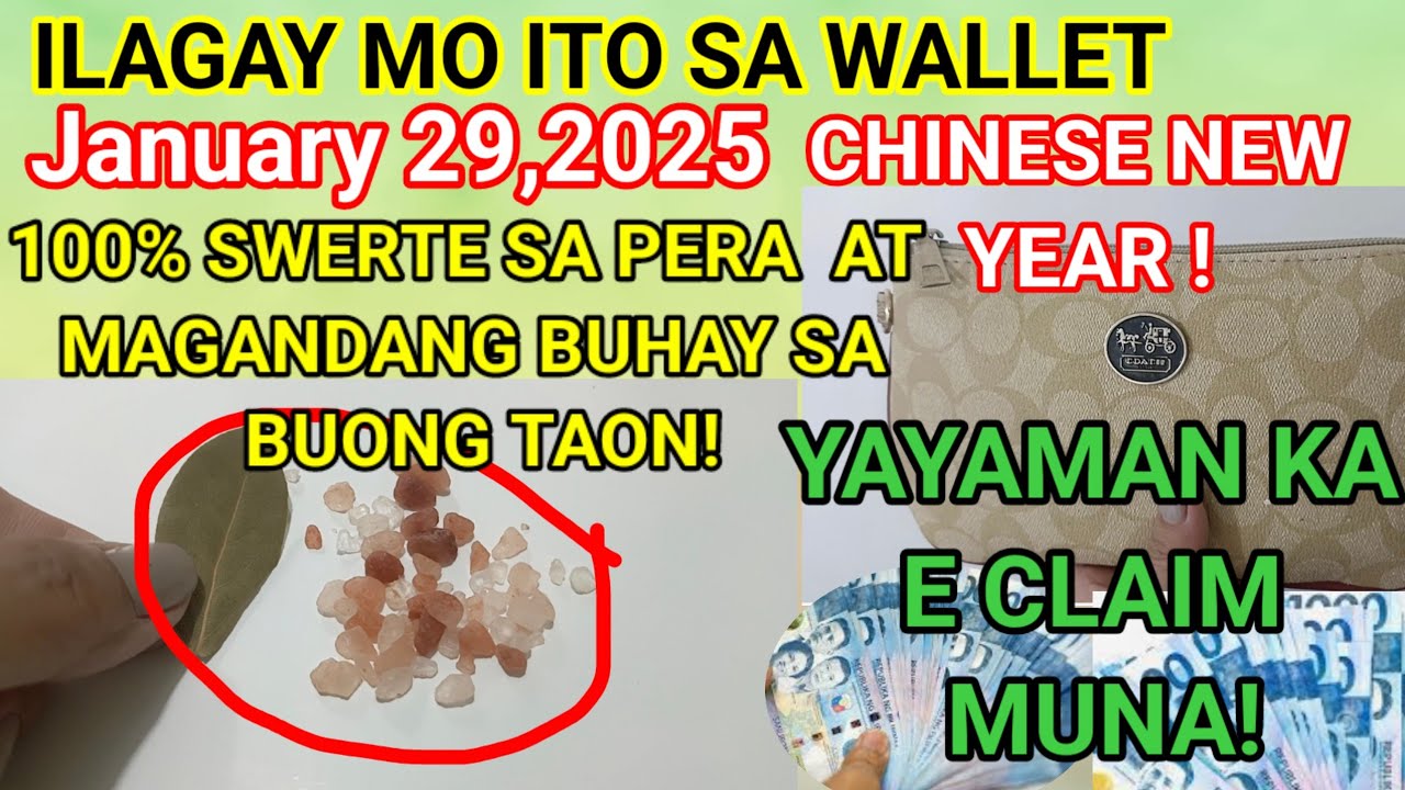 PUT ON YOUR WALLET CHINESE NEW (JANUARY 29) 100% SWERTE KA SA PERA ...