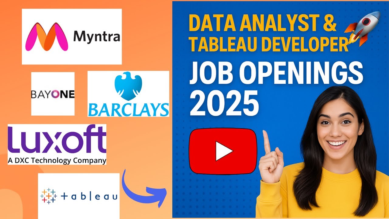 Tableau Developer Jobs opening for Freshers and Experienced. - YouTube