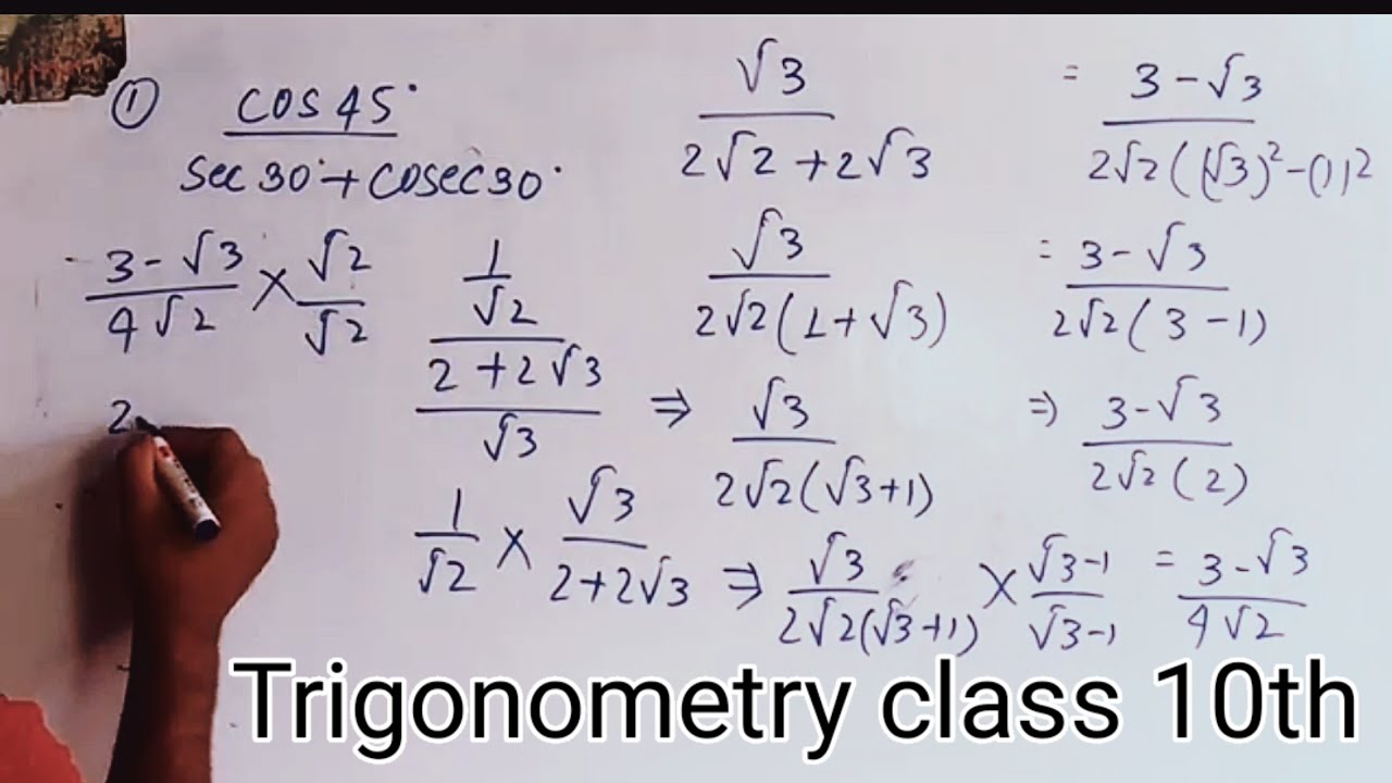 Class 10th Trigonometry Questions and their Solution !! Trigonometry ...