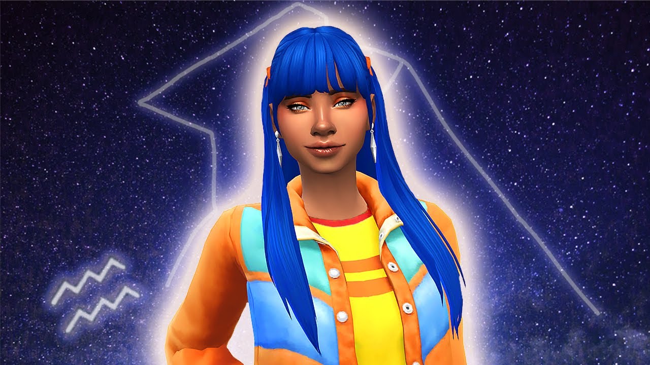AQUARIUS + CC List | Sims 4: Zodiac Create A Sim - YouTube