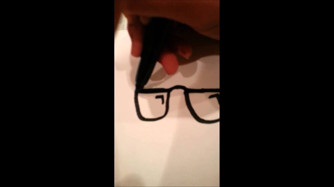 How to draw nerd glasses - YouTube