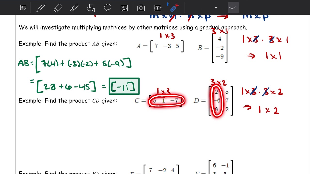 Pre-Calculus - Matrix Multiplication - YouTube