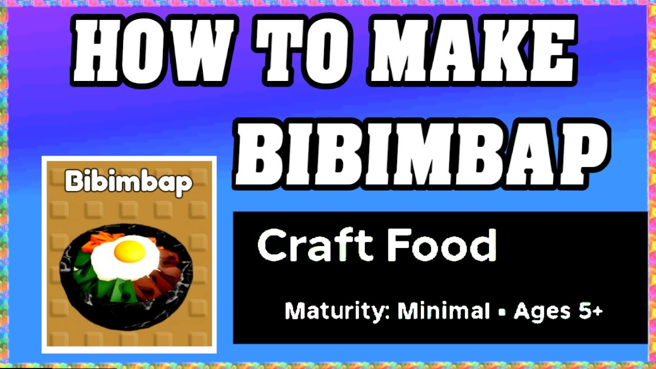 How To Make BIBIMBAP in CRAFT FOOD ROBLOX [Unlock New Recipe ...