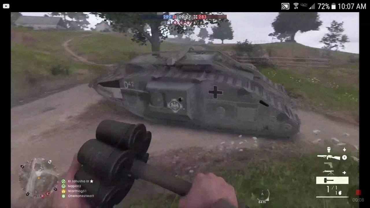 Battlefield 1: Man vs. Tank - YouTube