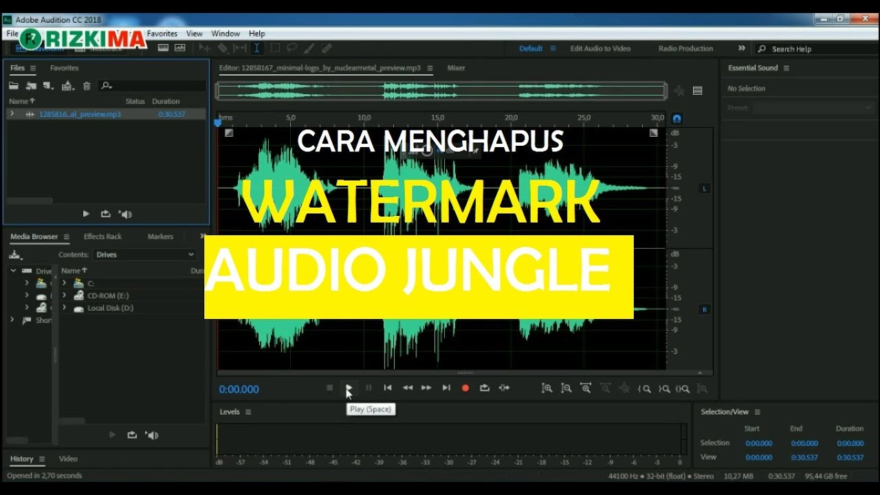 Cara Menghapus Watermark Audio Jungle | Adobe Audition - YouTube